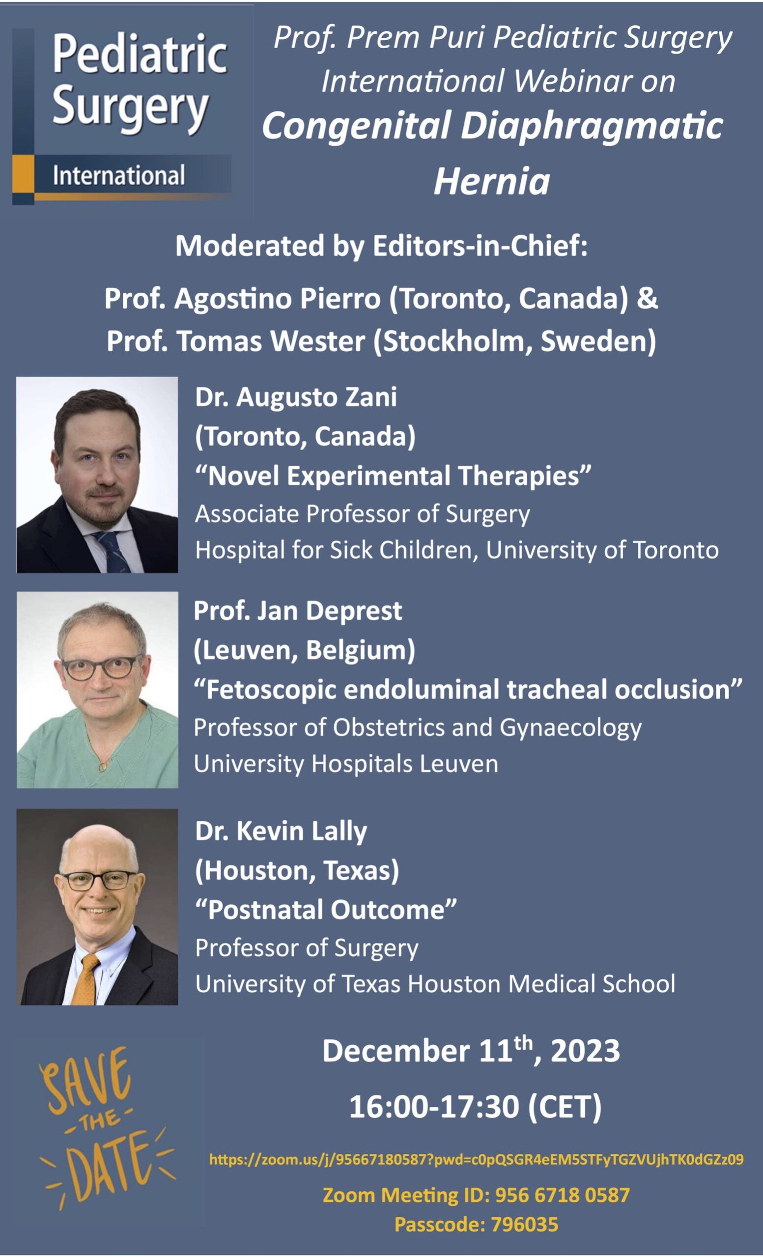 Prof. Prem Puri Pediatric Surgery International Webinar on Congenital ...
